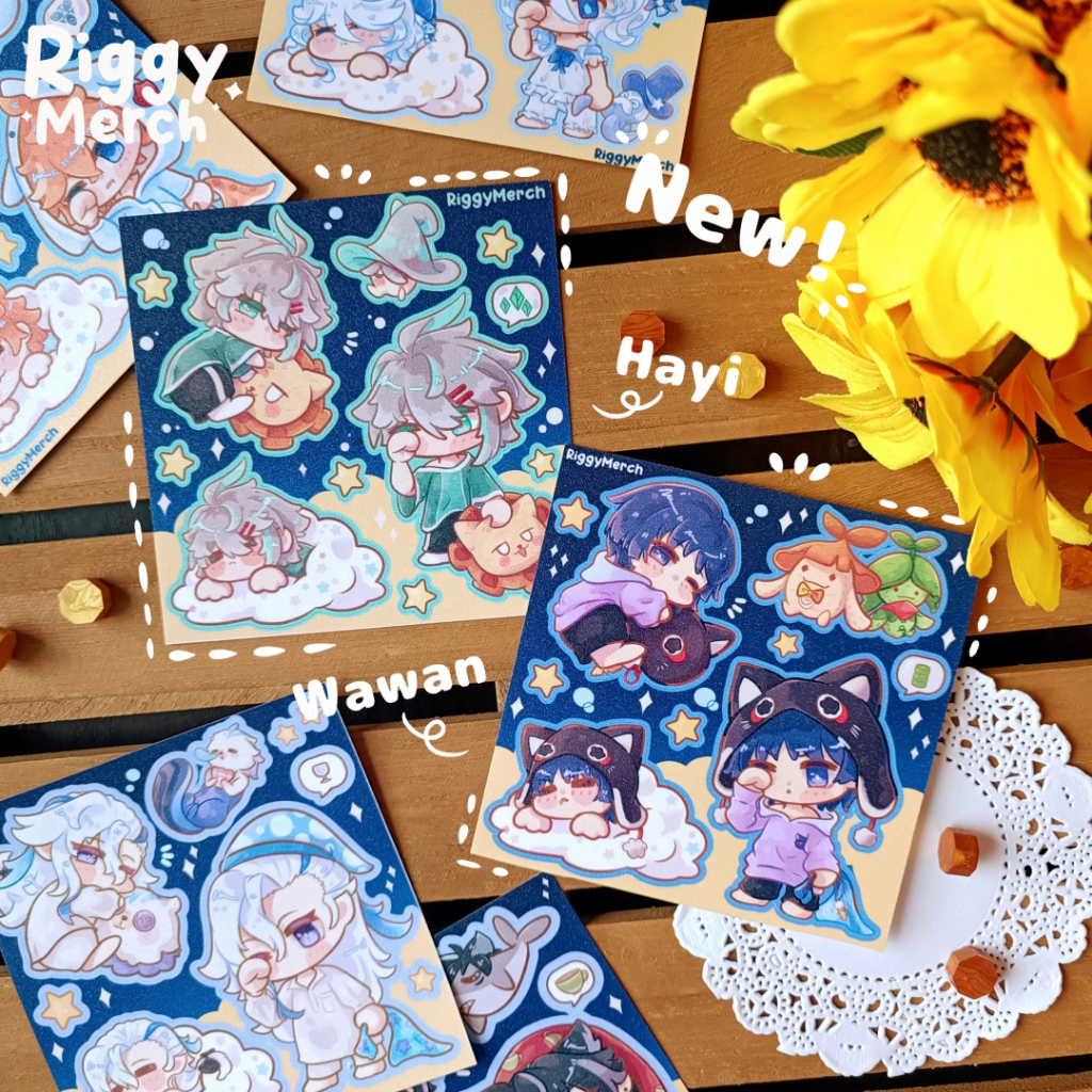 Jual (RiggyMerch) Genshin Impact Eepy Sticker Sheet | Neuvillette ...