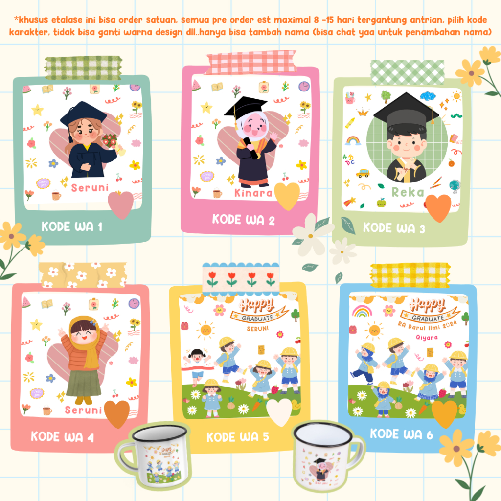 Jual mug enamel custom/hadiah wisuda/gelas wisuda/hadiah mug enamel ...