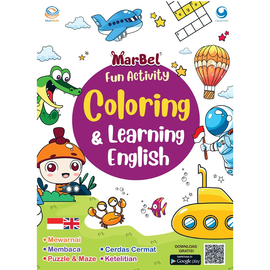 Jual Marbel Fun Activity Coloring & Learning English - Educa Studio ...