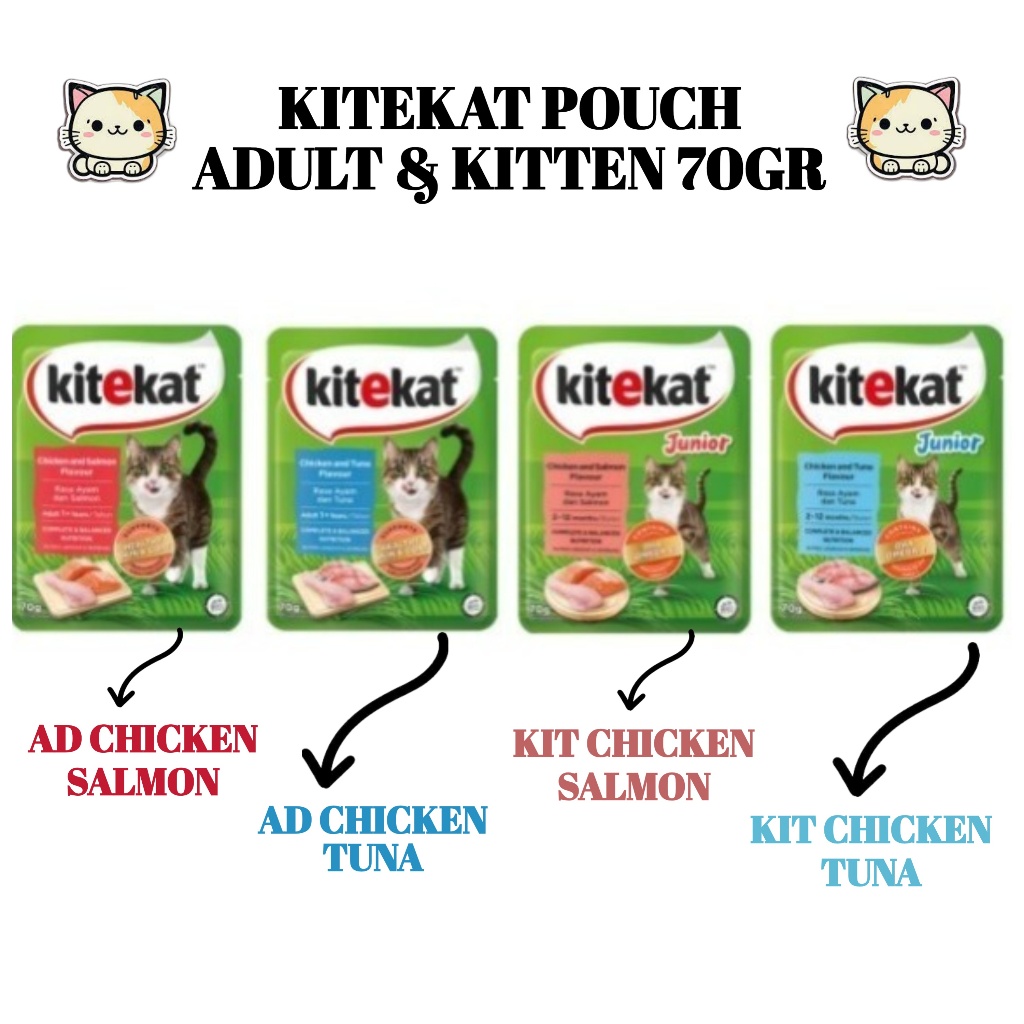 Jual Kitekat Pouch Adult Kitten Junior Chicken Salmon Tuna Lifecat Life ...