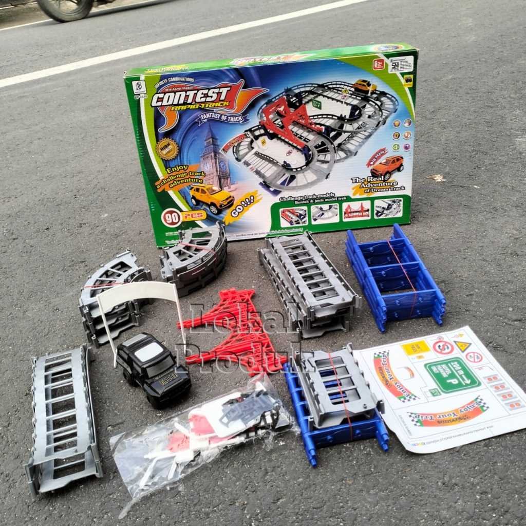 Jual Mainan Edukatif Rail Car DIY Speed Track Isi 90pcs BP 9649 Mainan ...