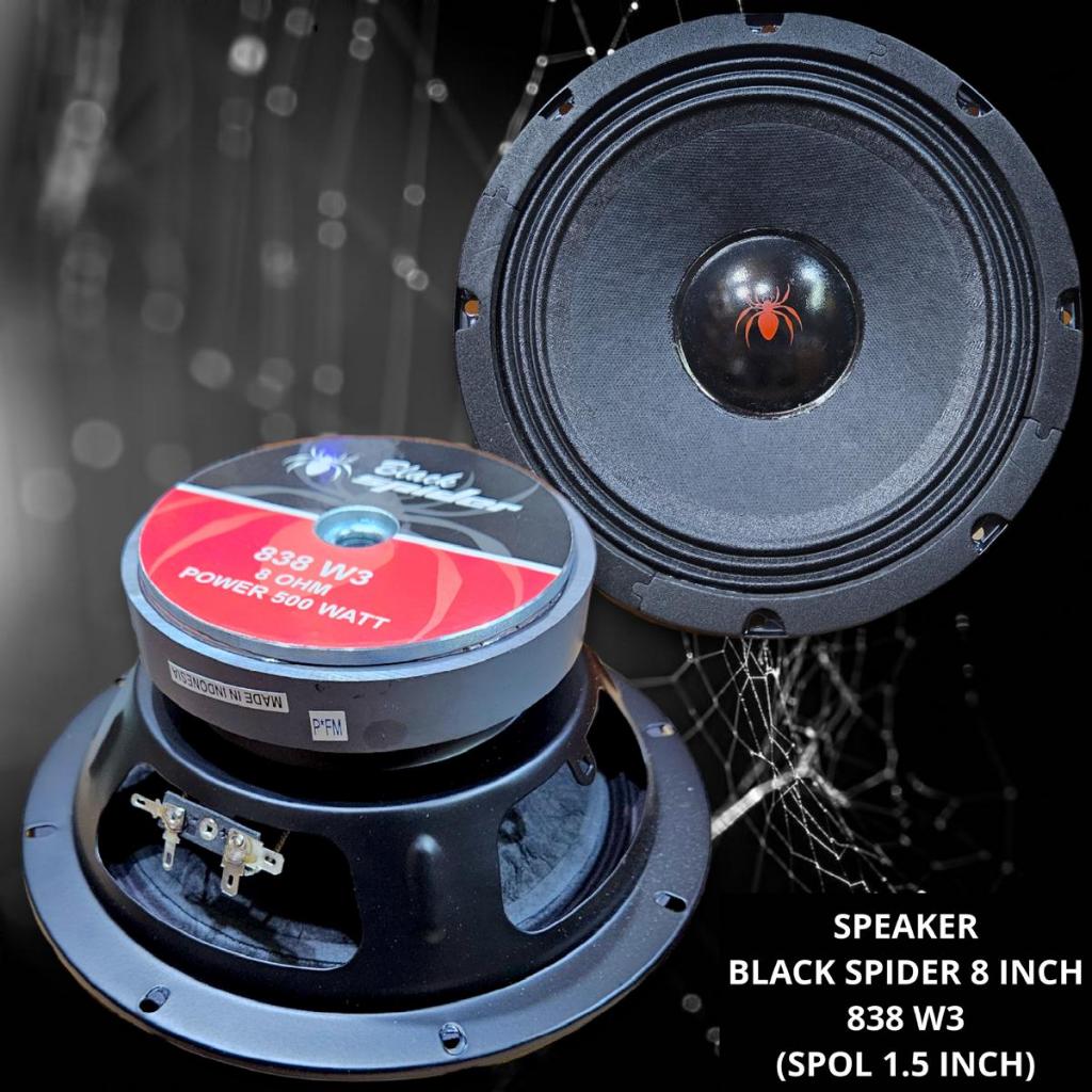 Jual Speaker Black Spider 8 Inch 838 W3 BS 8" 838W3 Mid Low Original | Shopee Indonesia