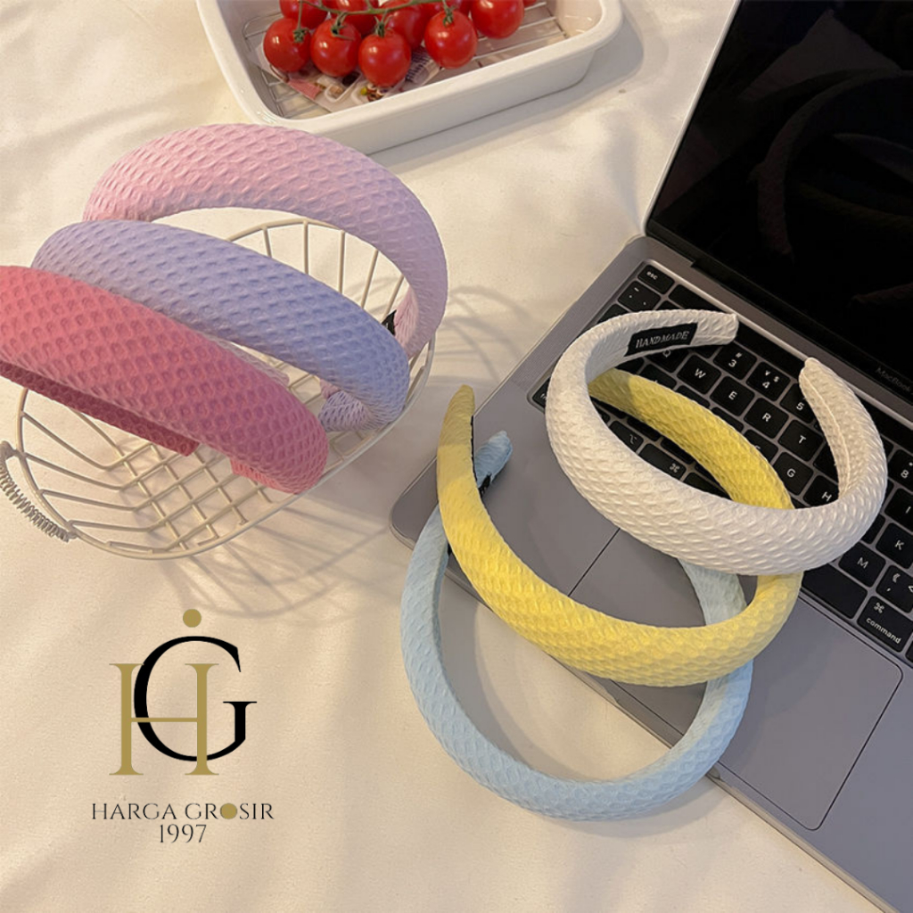 Jual Bando korea baru tebal motif fg-20 warna warni bando busa lucu ...