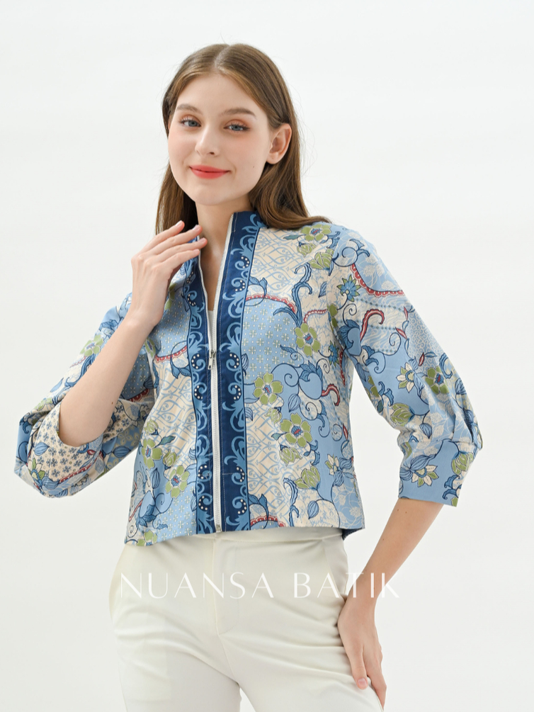 Jual Nuansa Batik Jaket Batik Lengan 7/8 Bahan Katun Stretch | Shopee Indonesia
