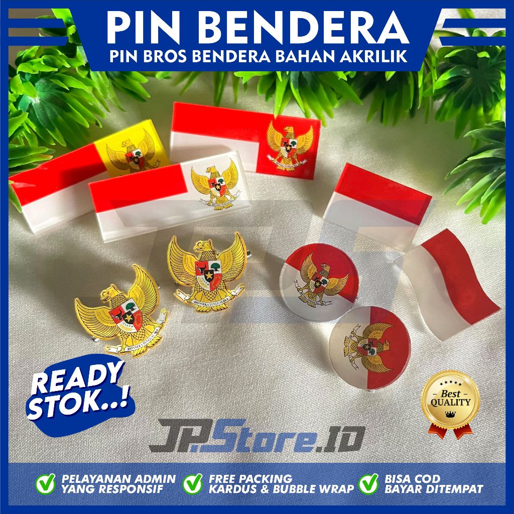 Jual Pin Bendera Merah Putih - Pin Bros Garuda Akrilik Aksesoris ...