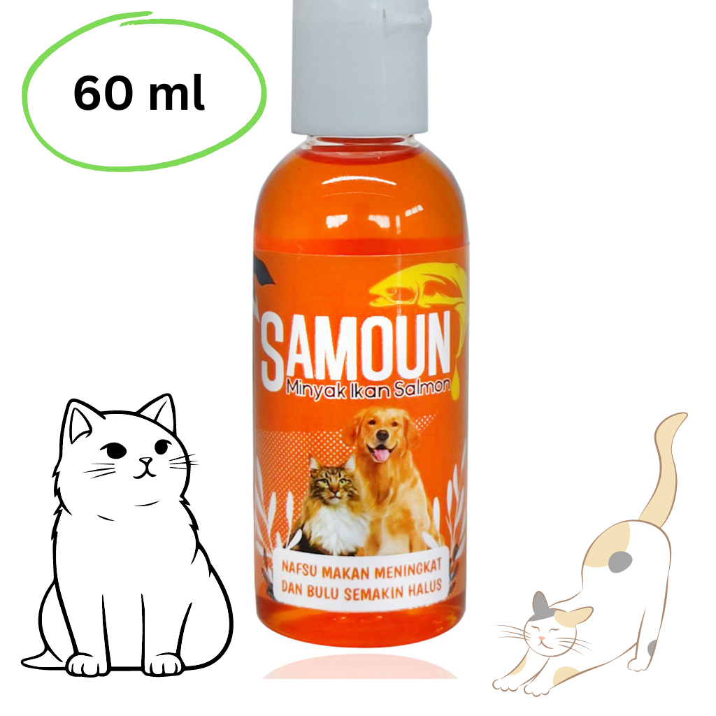 Jual Samoun minyak ikan salmon 60 ml, cocok untuk kucing dan anjing ...