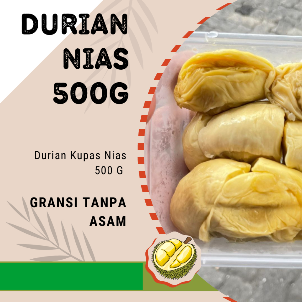 Jual DURIAN KUPAS NIAS 500G ASLI MEDAN | Shopee Indonesia