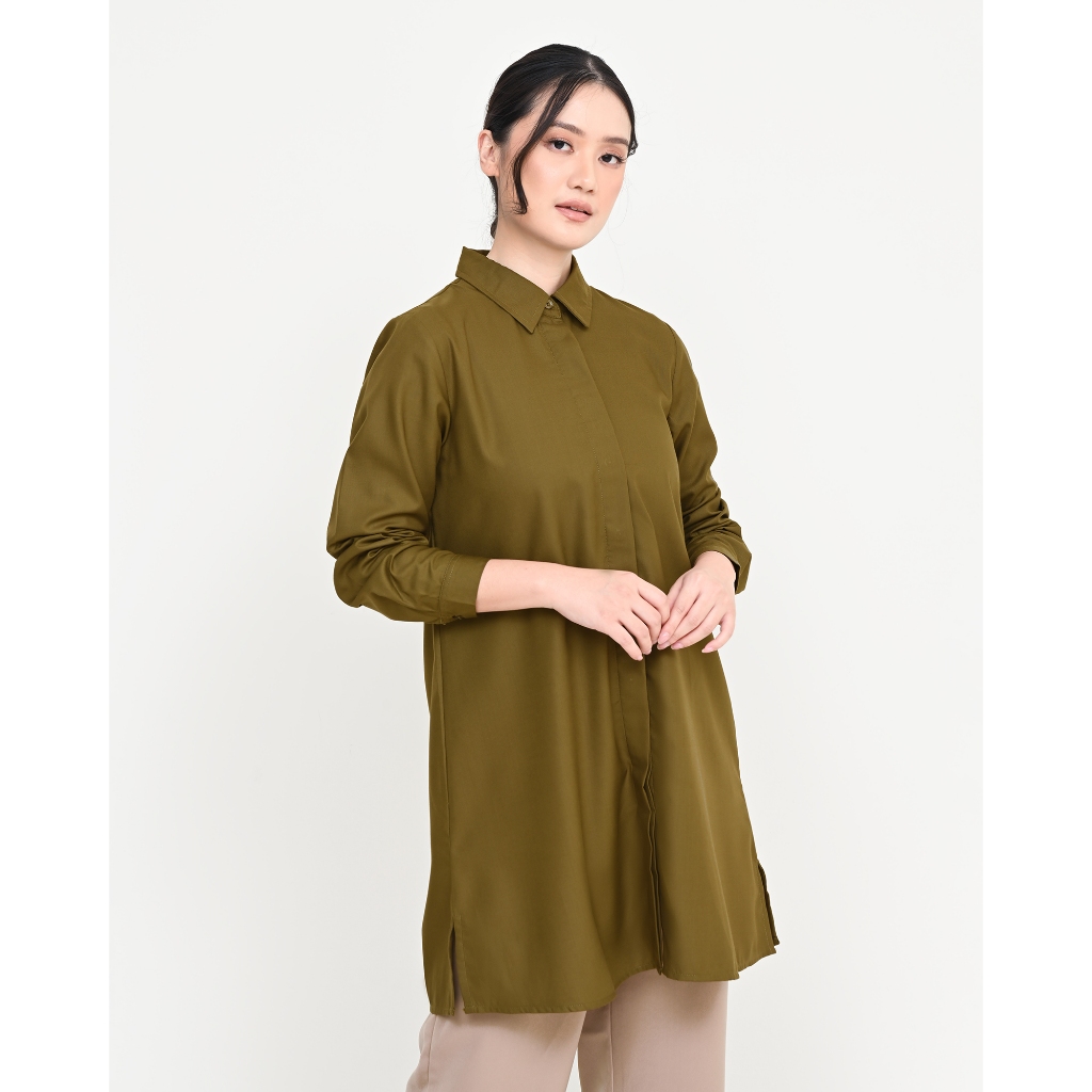 Jual Geulis.id DAILY TUNIC BASIC SERIES TUNIK PUTIH / TUNIK KERJA / KEMEJA KERJA / TUNIK ...