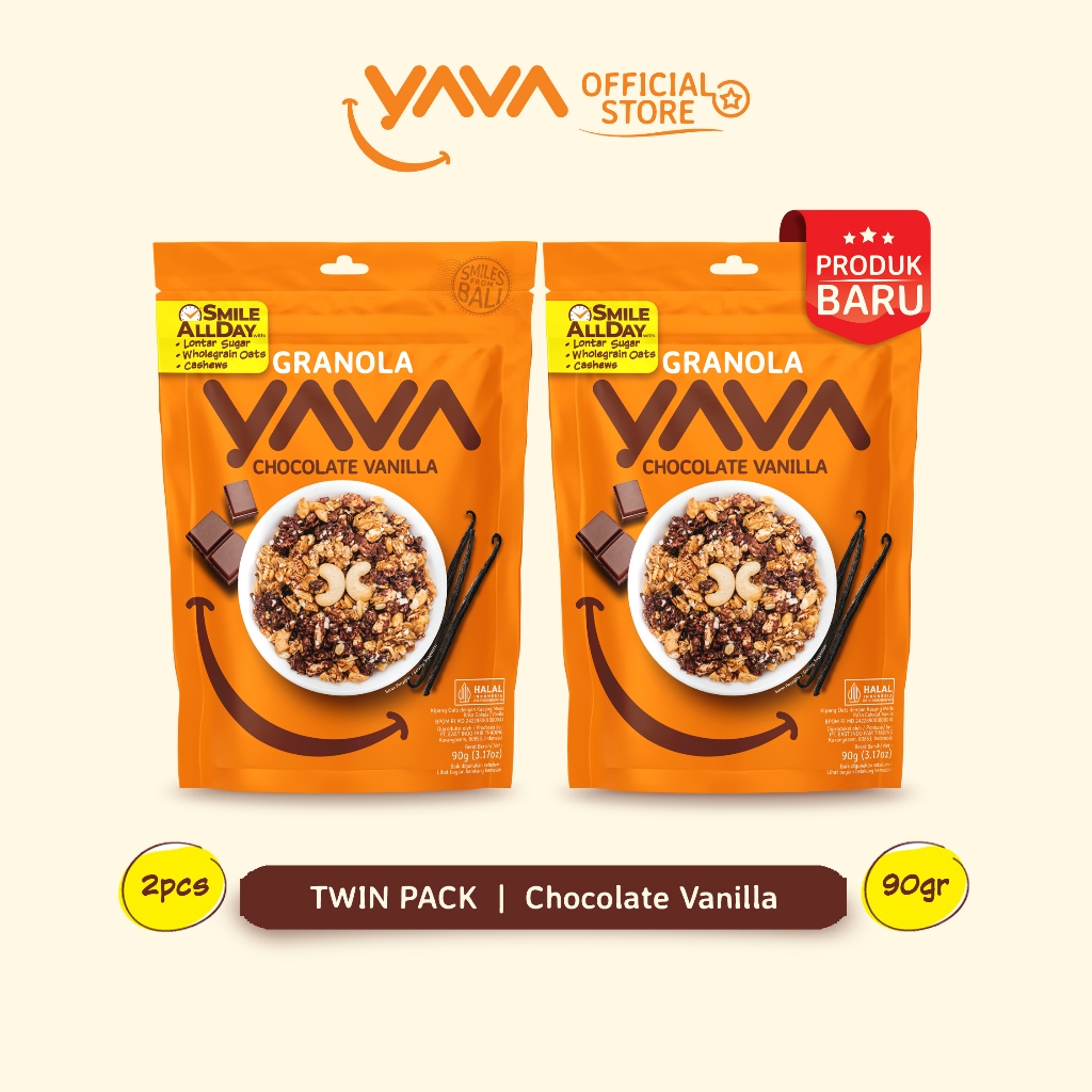 Jual YAVA Twin Pack Granola Chocolate Vanilla (2 x 90g) | Shopee Indonesia