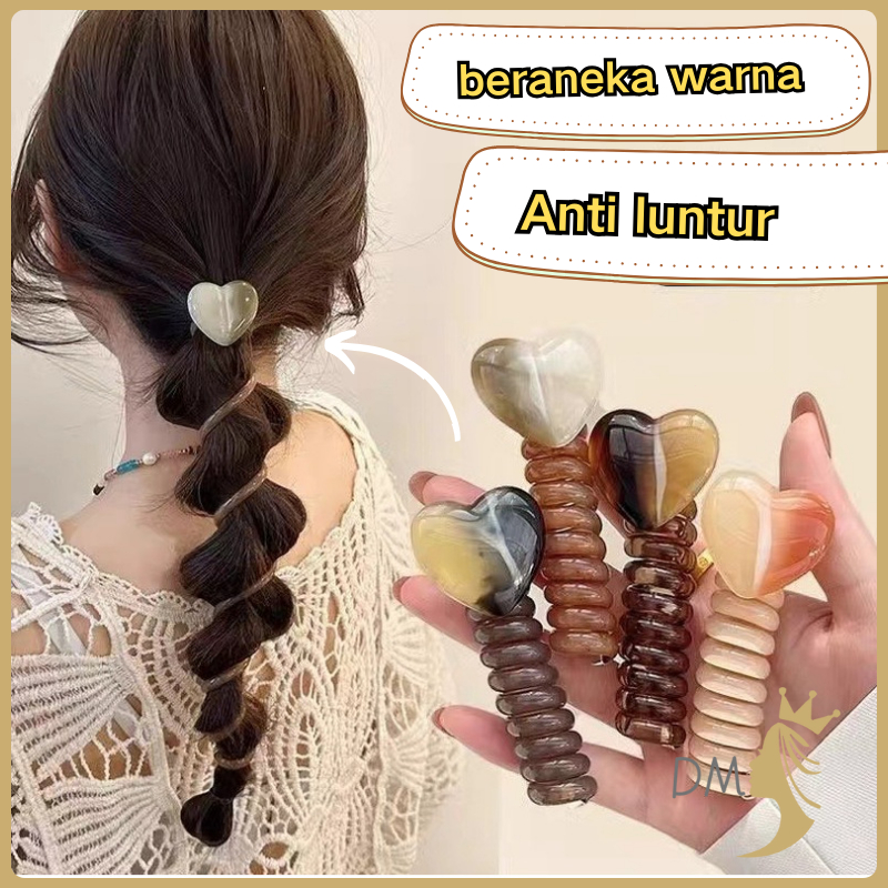 Jual Ikat Rambut heart Batu Besar Retro Wanita Tali Rambut hati Vintage ...