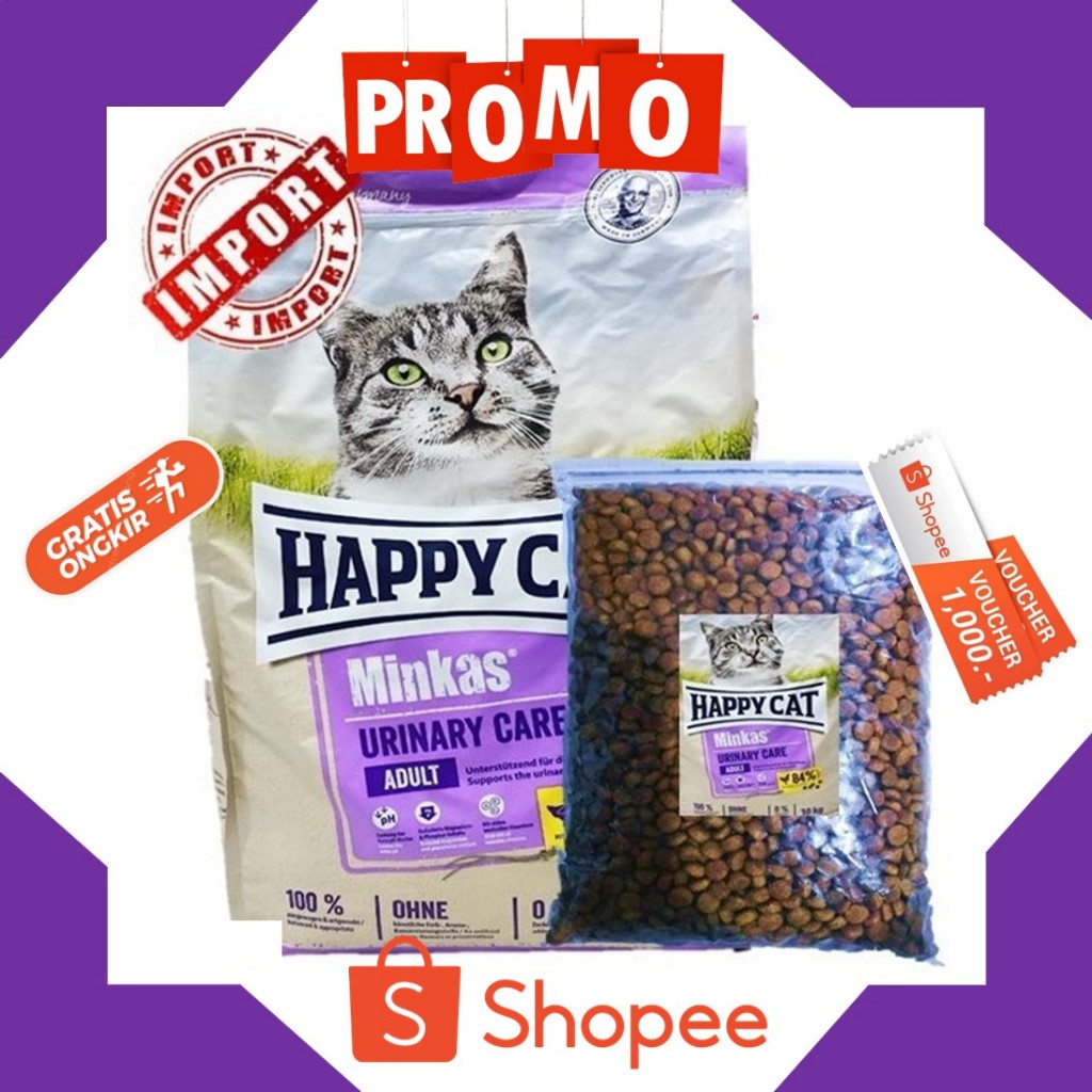 Jual HAPPY CAT Minkas Urinary Repack 800 Gr, KenKenPetmart | Shopee ...