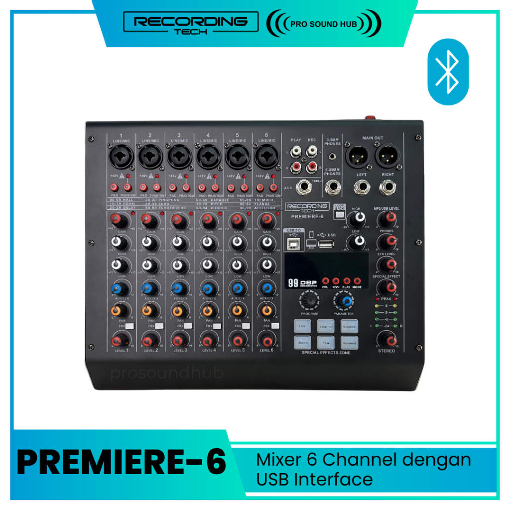 Jual Recording Tech Premiere-6 Premiere6 Analog Mixer 6 Channel Mixing ...