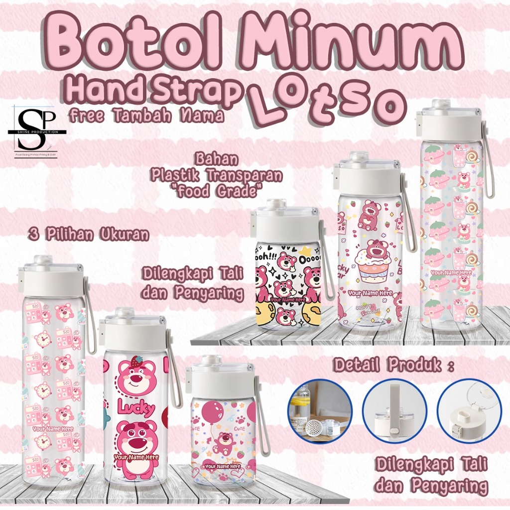 Jual Botol Minum Tali Lotso 3 Ukuran Botol BPA FREE | Shopee Indonesia
