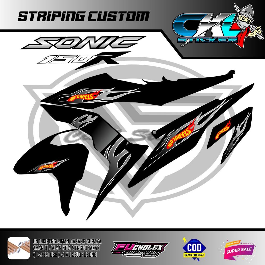 Jual STRIPING VARIASI HONDA SONIC 150R SIMPEL STIKER CUSTOM MOTIF API ...