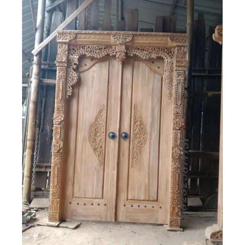 Jual Pintu ukir Gapura Gebyok Minimalis 150x220 Kayu Jati Jepara ...