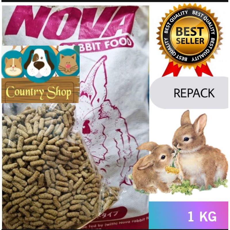 Jual NOVA RABBIT IMPORT Pakan Kelinci,Marmut Repack 1KG | Shopee Indonesia
