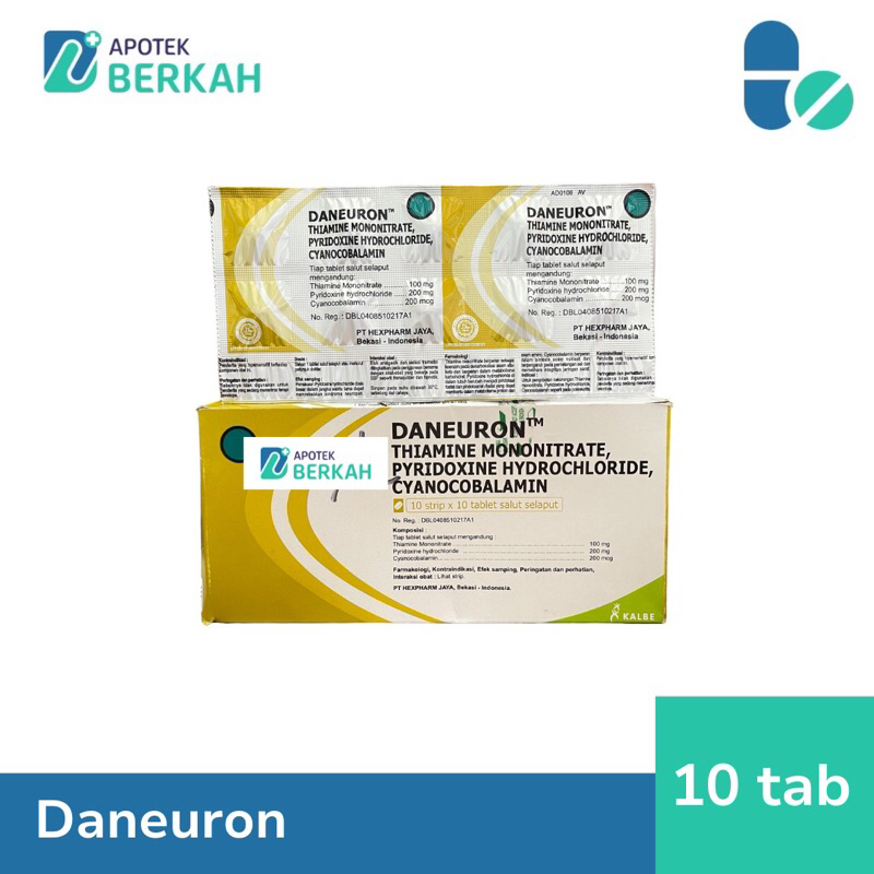 Jual Daneuron Multivitamin B Complex B1,B6,B12 - 10 Tablet | Shopee ...