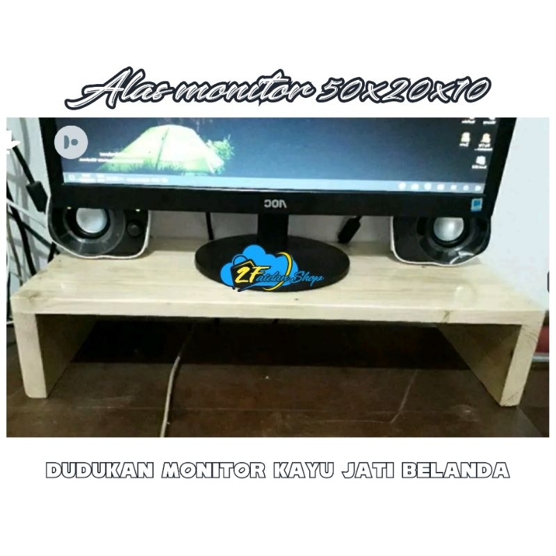Jual meja monitor / dudukan monitor /alas monitor kayu jati belanda ...