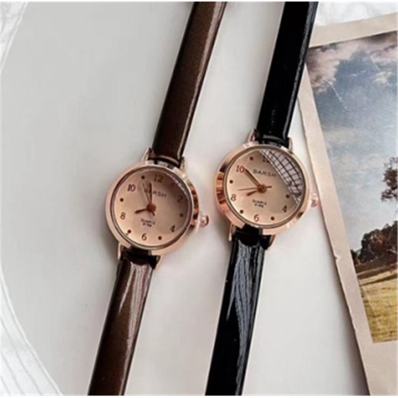 Jual Jam Tangan Wanita Barsh Analog Quartz Versi Angka Jam Tali Kulit ...