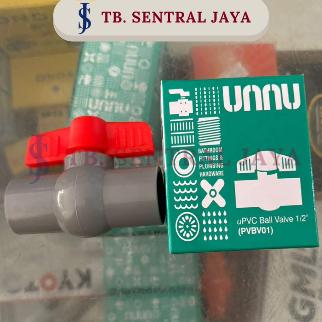 Jual Stop Kran PVC 1/2 inch, 3/4 inch, 1 inch merk Unnu | Shopee Indonesia