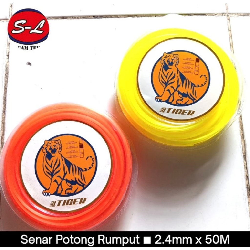 Jual TIGER Senar Potong Rumput 2.4 mm x 50M Square Trimmer Line Nylon ...