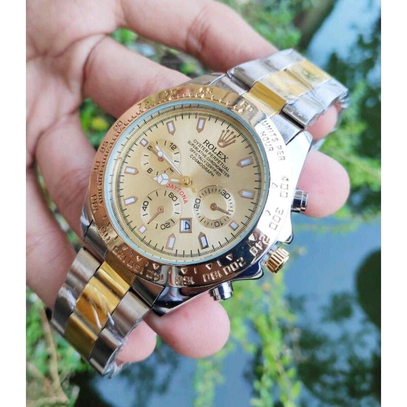 Jual JAM TANGAN PRIA MEWAH ROLEX DAYTONA RANTAI STAINLESS STEEL TANGGAL AKTIF FREE BOX ORIGINAL ...