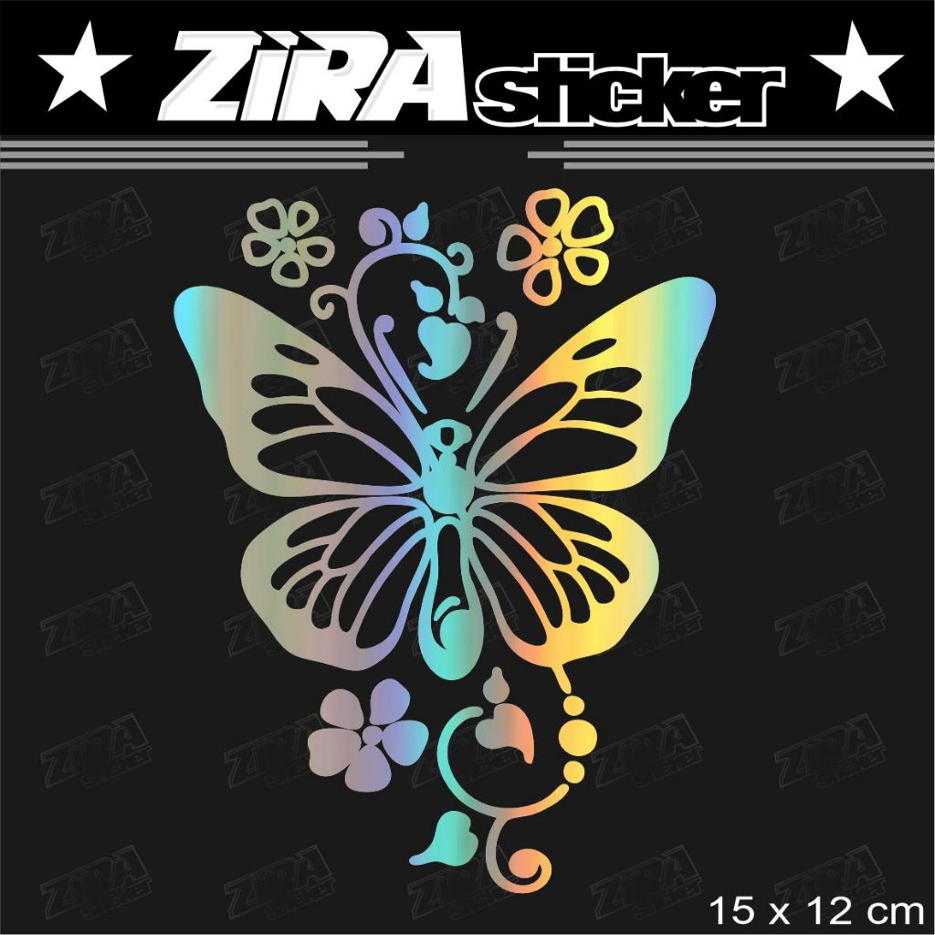 Jual stiker kupu kupu bunga buterfly flower cutting sticker motor murah ...