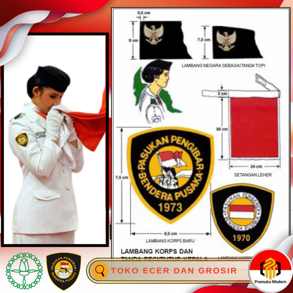 Jual Atribut paskibra putra putri lengkap / peci paskibra / sarung ...