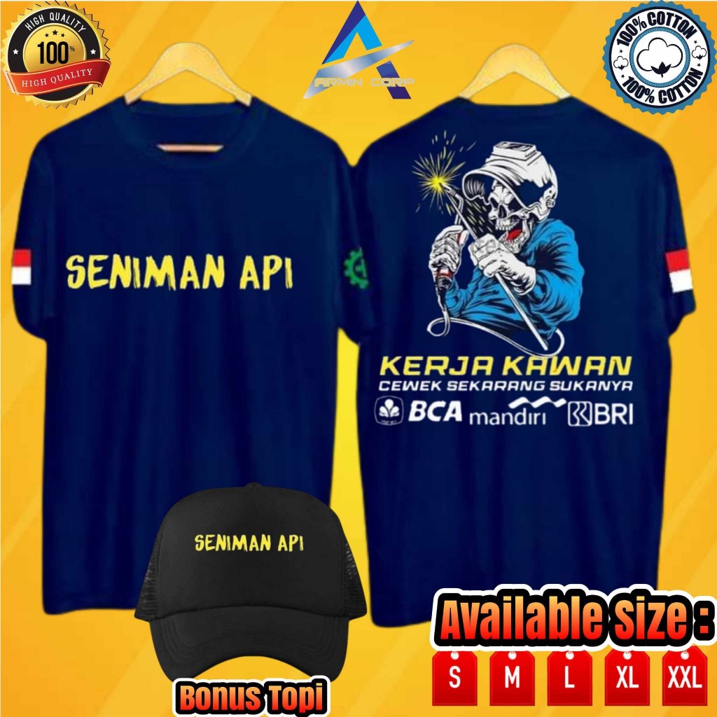 Jual KAOS SENIMAN API KERJA KAWAN CEWEK SEKARANG SUKANYA BCA MANDIRI ...