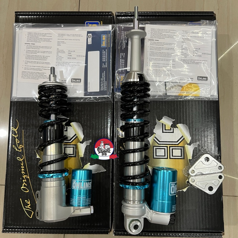 Jual Shock Tabung Ohlins PI 801 & PI 802 Silver Ice Blue Vespa Sprint ...