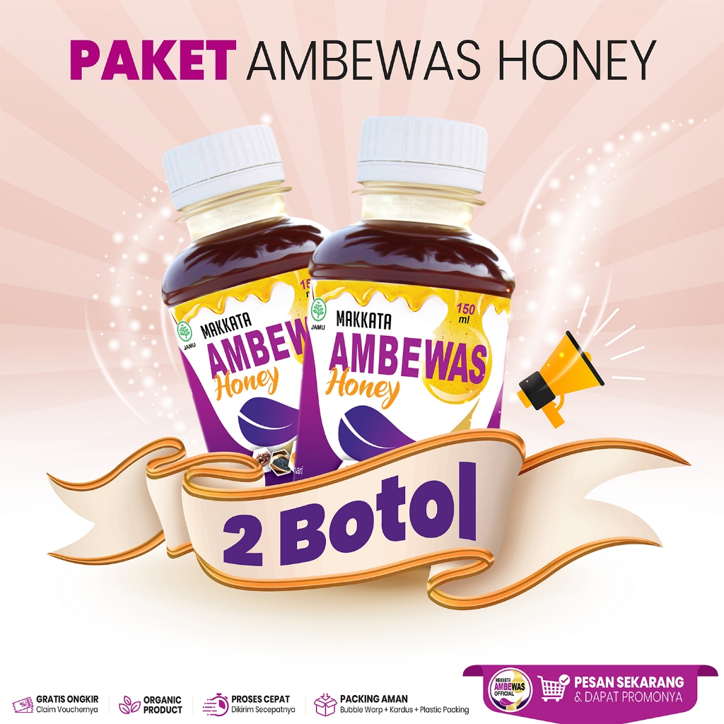 Jual Paket Makkata Ambewas Honey 2 Botol Atasi Gejala Ambeien Wasir ...