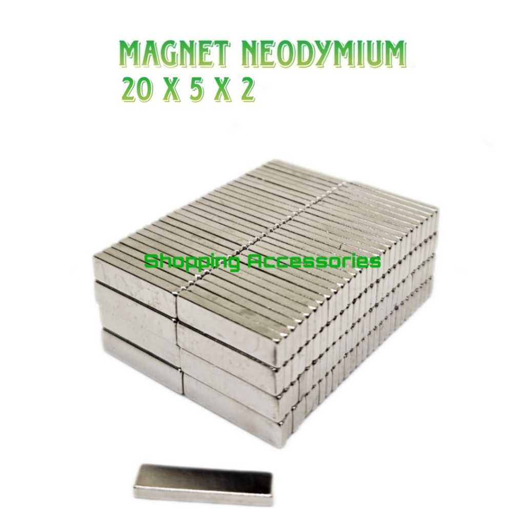 Jual Magnet Neodymium Kotak Ukuran 20x5x2mm Strong Magnet -1pcs ...