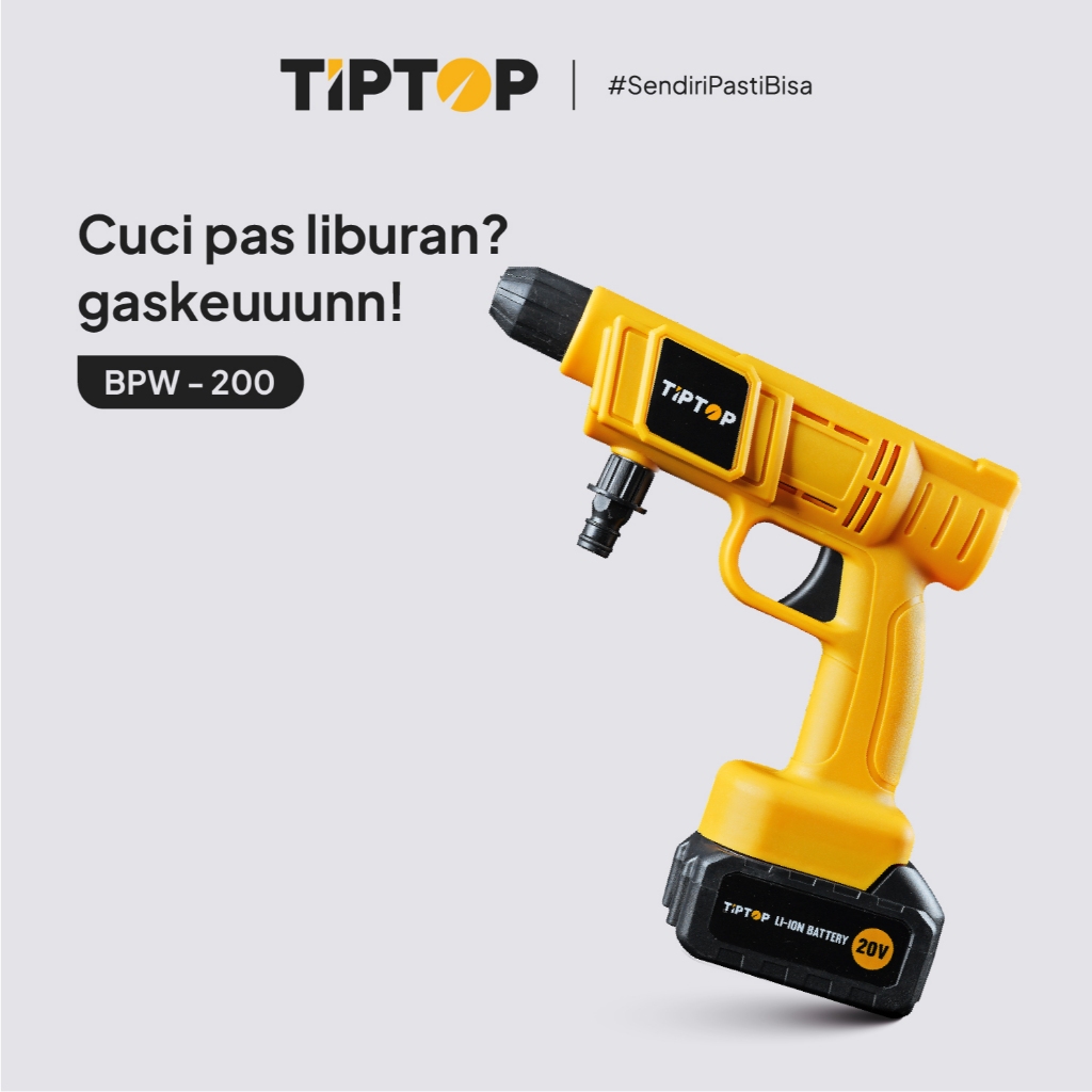 Jual TIP TOP Cordless High Pressure Washer / Jet Cleaner 20V (BPW-200 ...