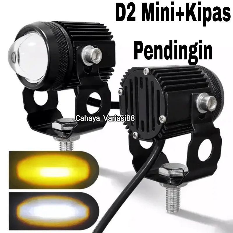 Jual Lampu Tembak D2 Mini Laser Plus Kipas Cahaya Putih Kuning Super ...