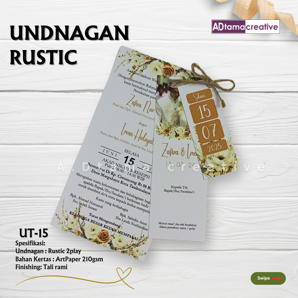 Jual Undangan Tali Rami 15 / Undangan Pernikahan / Undangan elegan ...