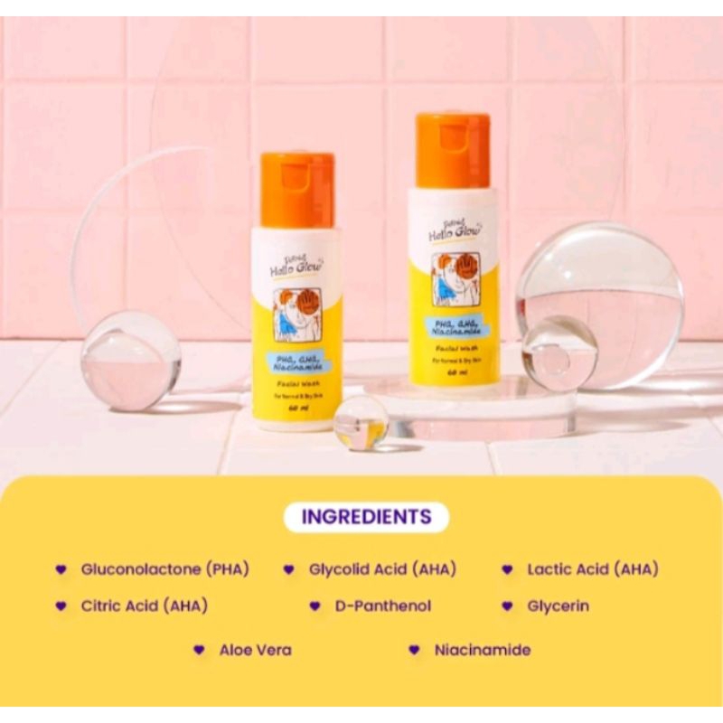 Jual dermies hello glow facial wash 60ml / dermies facial wash | Shopee ...
