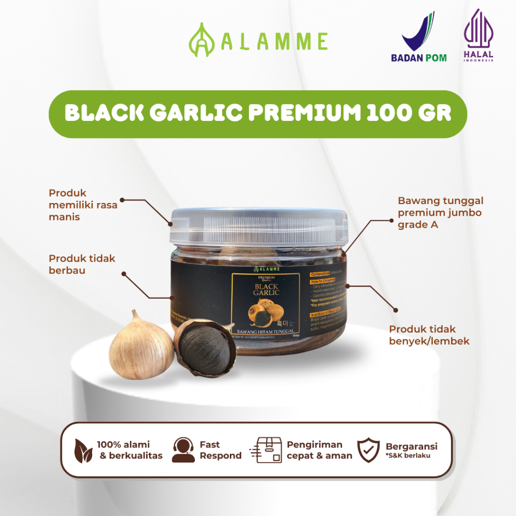 Jual Alamme Black Garlic Bawang Hitam Tunggal Premium Alamme 100 Gram ...