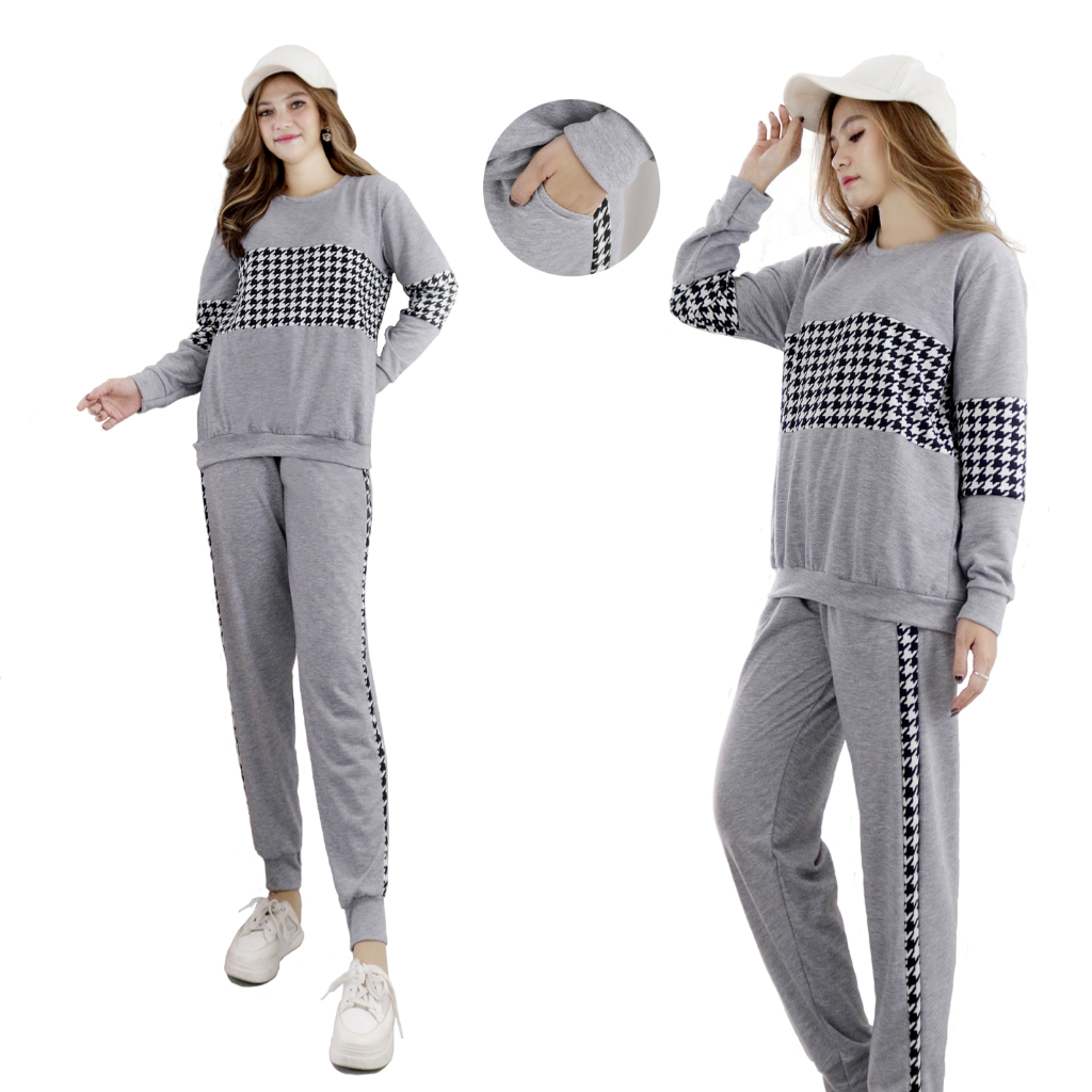 Jual Setelan Baju Olahraga Training Senam Wanita Lengan Panjang Model ...