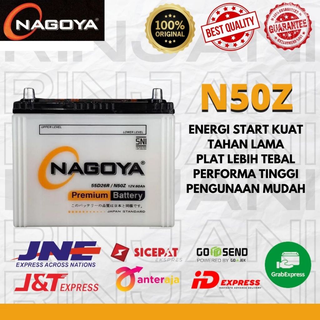 Jual AKI MOBIL 60 AMPER NAGOYA N50Z DRYCHARGE KIJANG GRANDEXTRA // FUSO // ELF 95 // COLT DIESEL ...