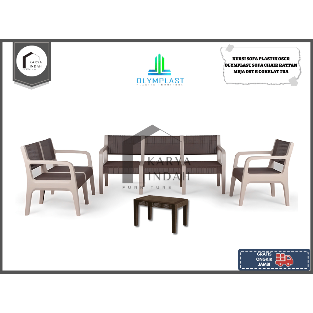 Jual Kursi Tamu SOFA Plastik OSCR OLYMPLAST SOFA CHAIR RATTAN Modern Minimalis | Shopee Indonesia