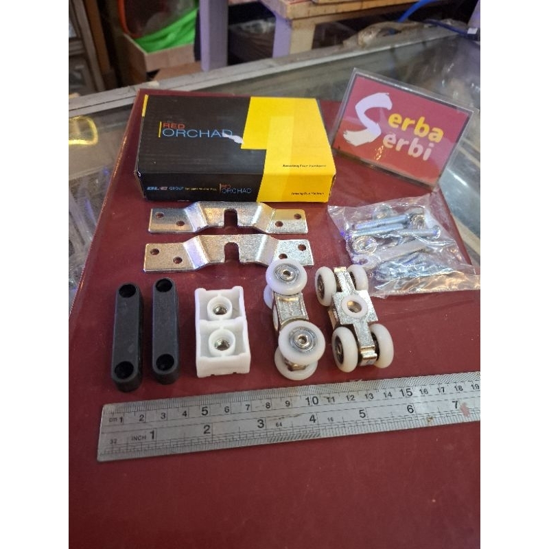 Jual (RODA REL SLIDING SET) Roda pintu sliding door | Shopee Indonesia