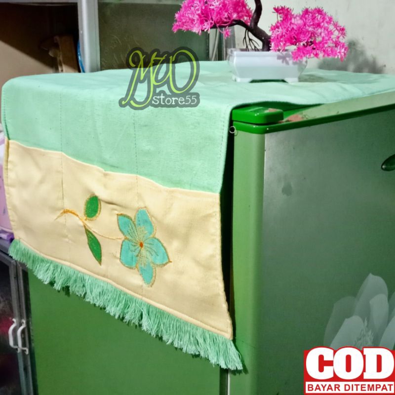 Jual TUTUP KULKAS COVER KULKAS BORDIR BUNGA UKURAN ( 115cm × 50cm ...