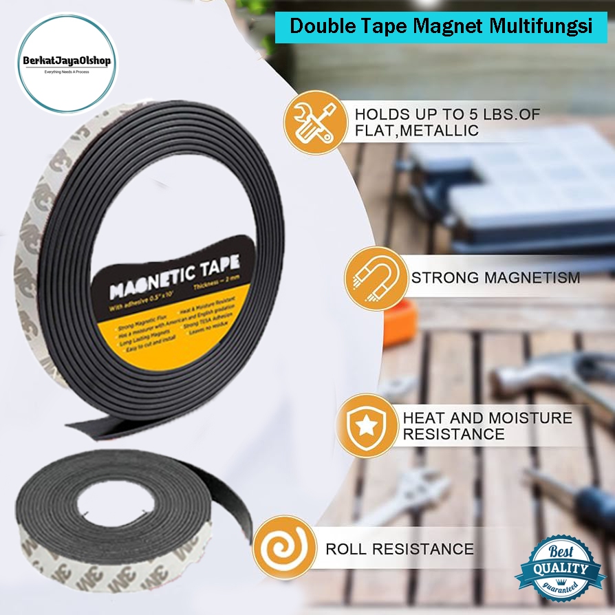 Jual Magnet Tape 3m Double Tape Magnetic Kuat Magnet Tape Strip ...