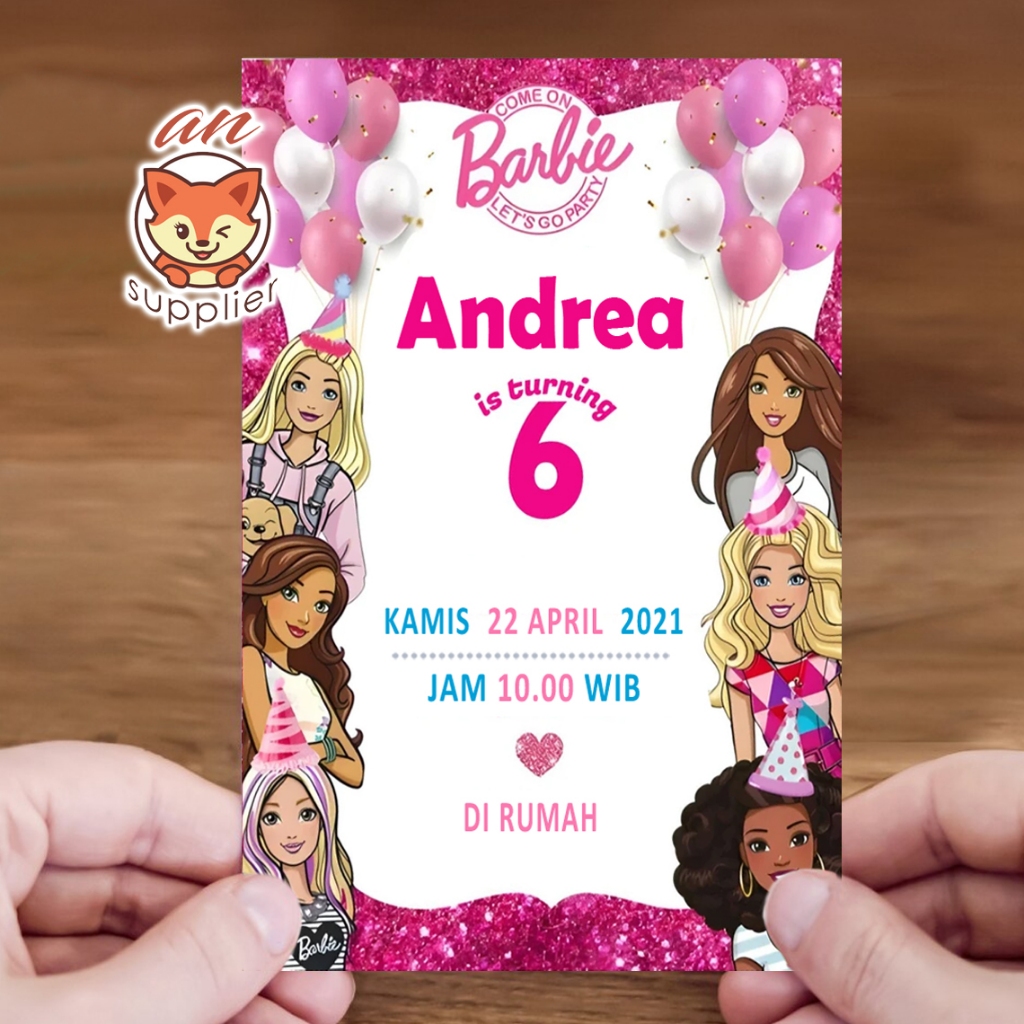 Jual UNDANGAN BARBIE 2-3 ULTAH ULANG TAHUN | Shopee Indonesia