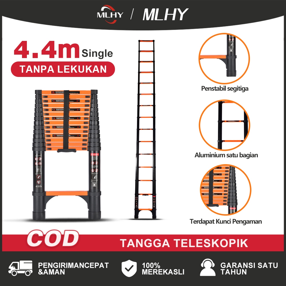 Jual MLHY Tangga Teleskopik tanpa lekukan 4.4M Lipat Aluminium ...