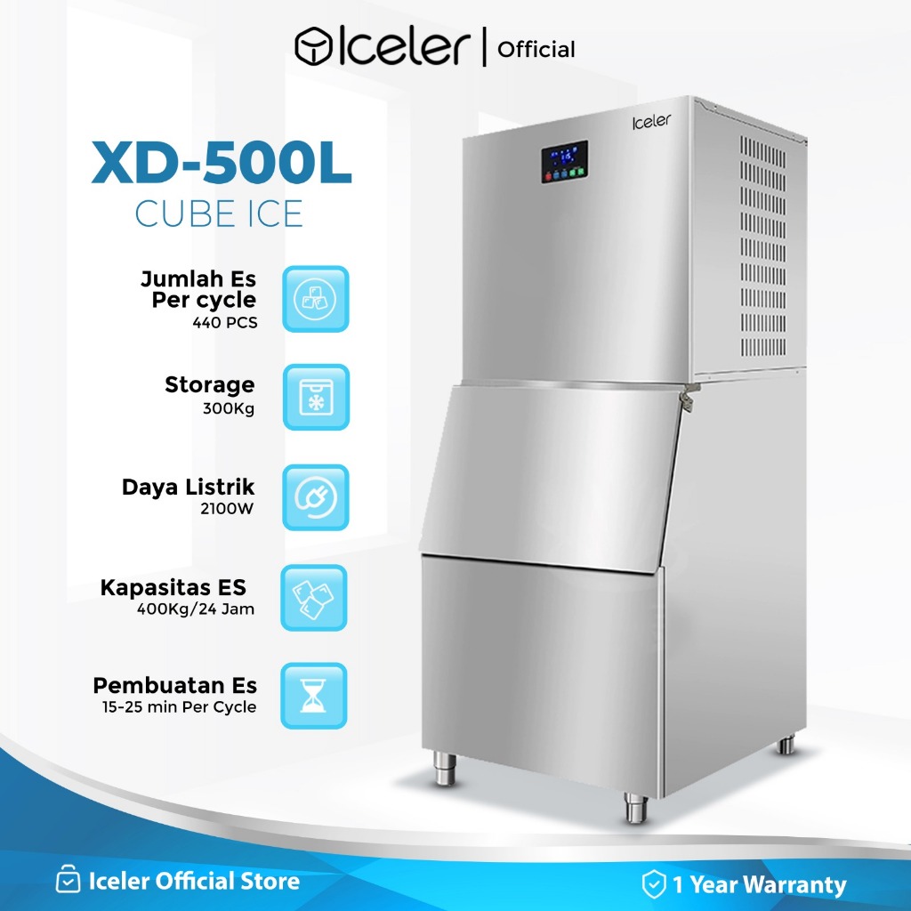 Jual Iceler Mesin Es Batu 400KG/24JAM 440 Kotak Es Commercial Cube Ice ...