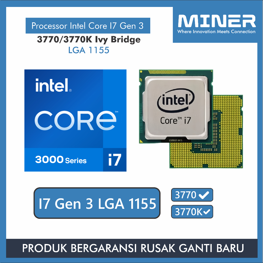 Jual MINER Processor Intel Core I7 3770/3770K Gen 3 Ivy Bridge LGA 1155 | Shopee Indonesia