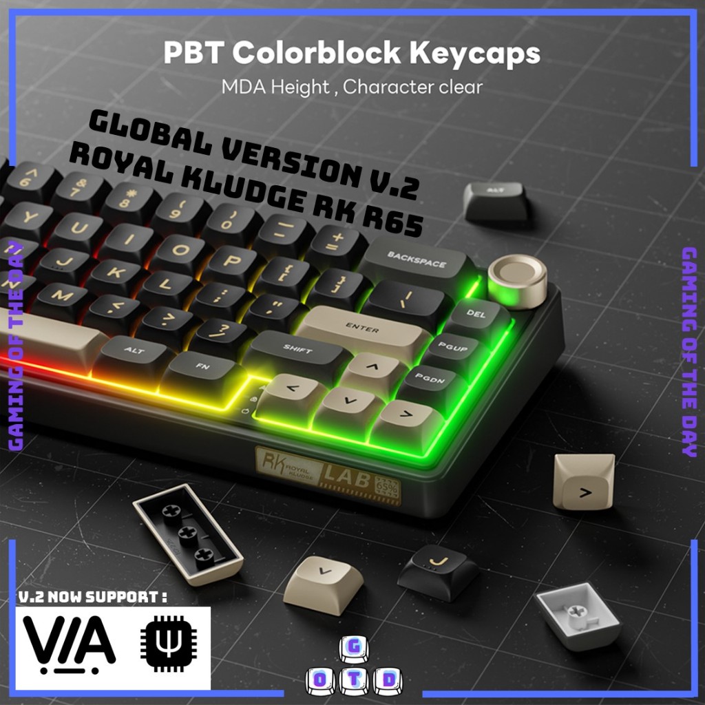 Jual Royal Kludge RK R65 Knob 65% Gasket Mechanical Keyboard ...