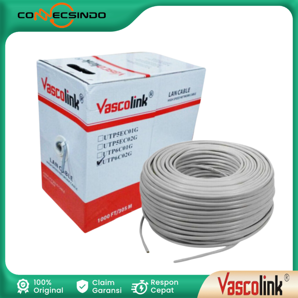 Jual Kabel LAN UTP CAT6 VASCOLINK 305M | Shopee Indonesia
