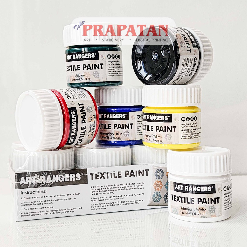 Jual Art Rangers Textile Fabric Paint Set 6X30ML PA50 | Cat Kain ...